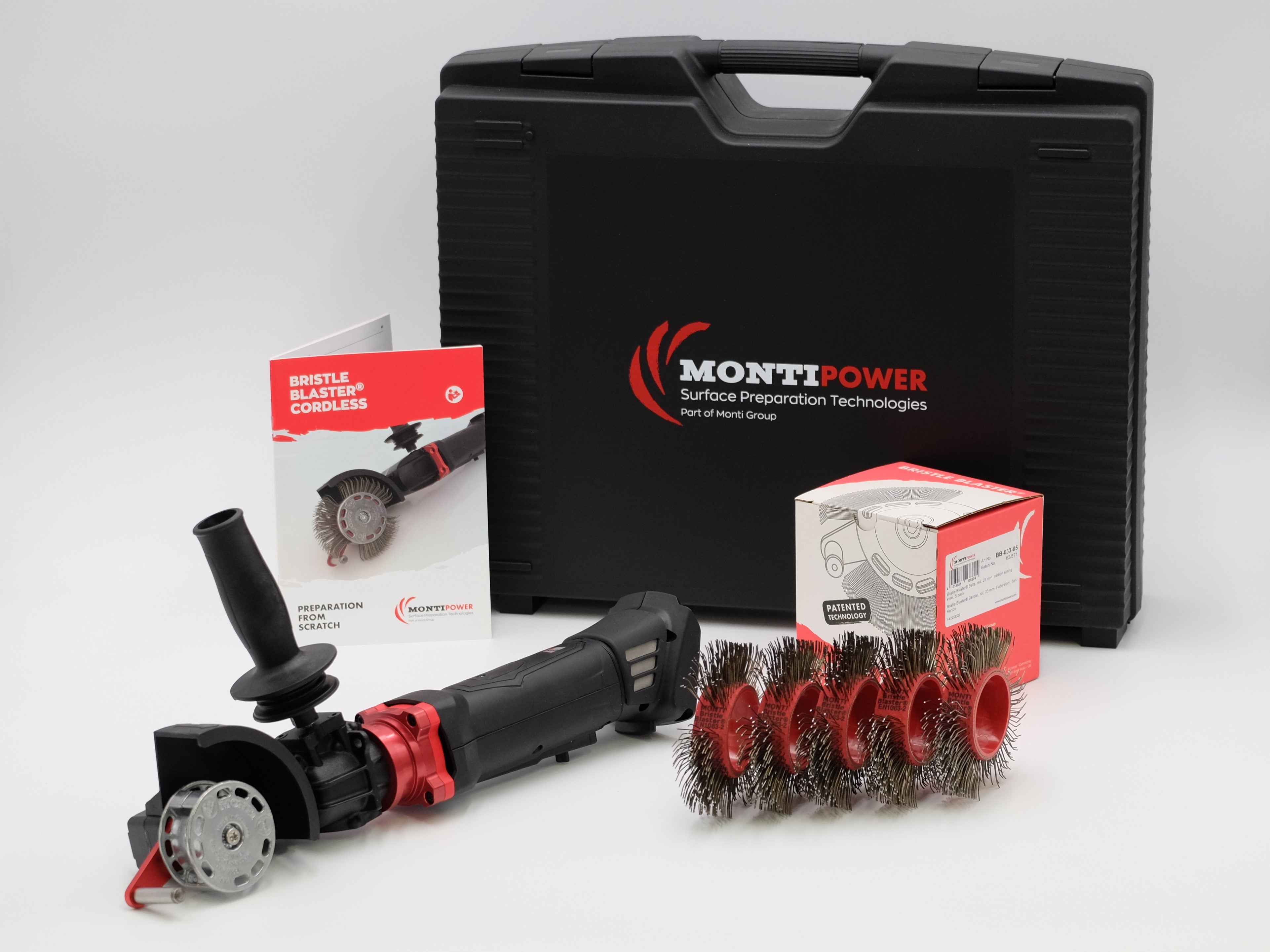 MONTI Bristle Blaster Cordless Double Kit. Incl. 18V 8.0Ah Battery and ...